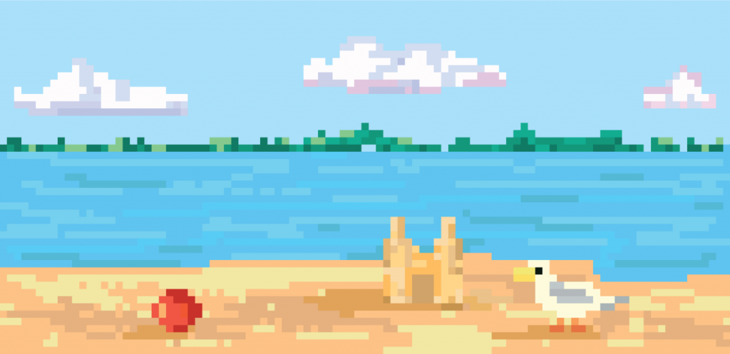 code created pixel beach | Code Created Coding Workshops for Primary ...